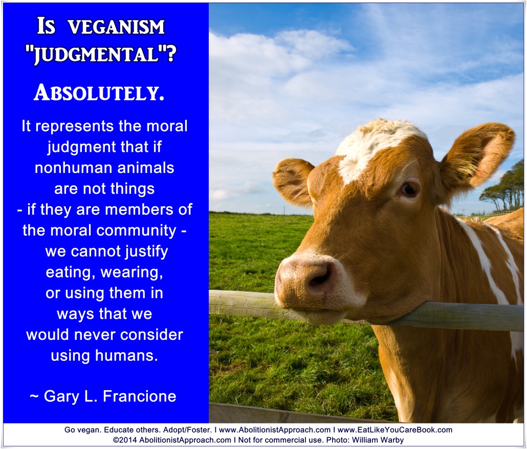 Is veganism "judgmental"? - HowDoIGoVegan.com